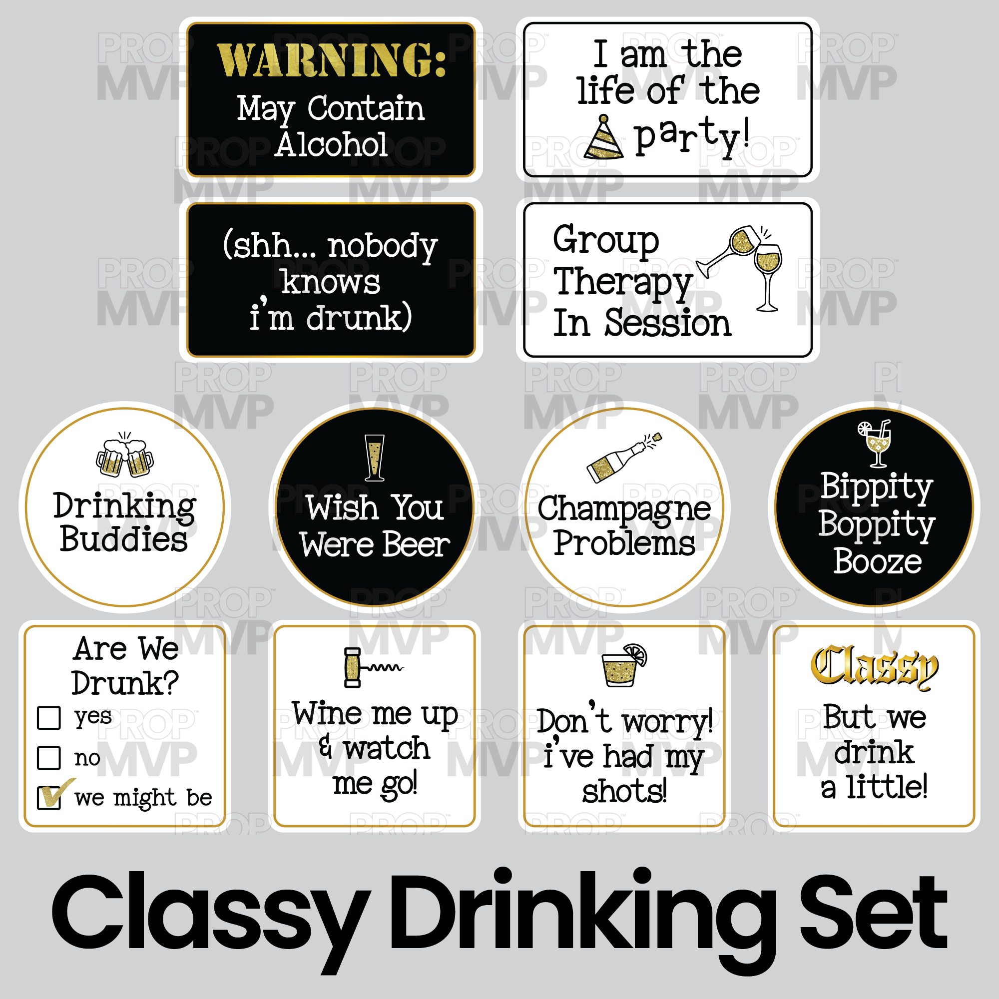 The Classy Drinking Set | Prop MVP | Photo Booth Props | Designed in ...