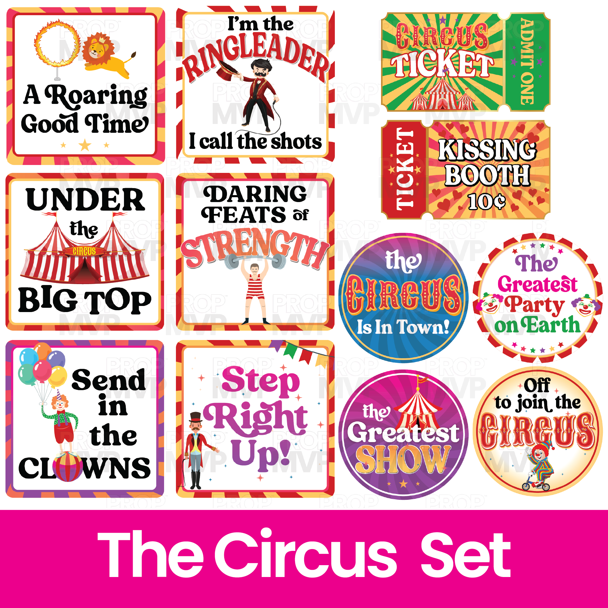 The Circus Photo Booth Prop Set | Prop MVP | Photo Booth Props ...