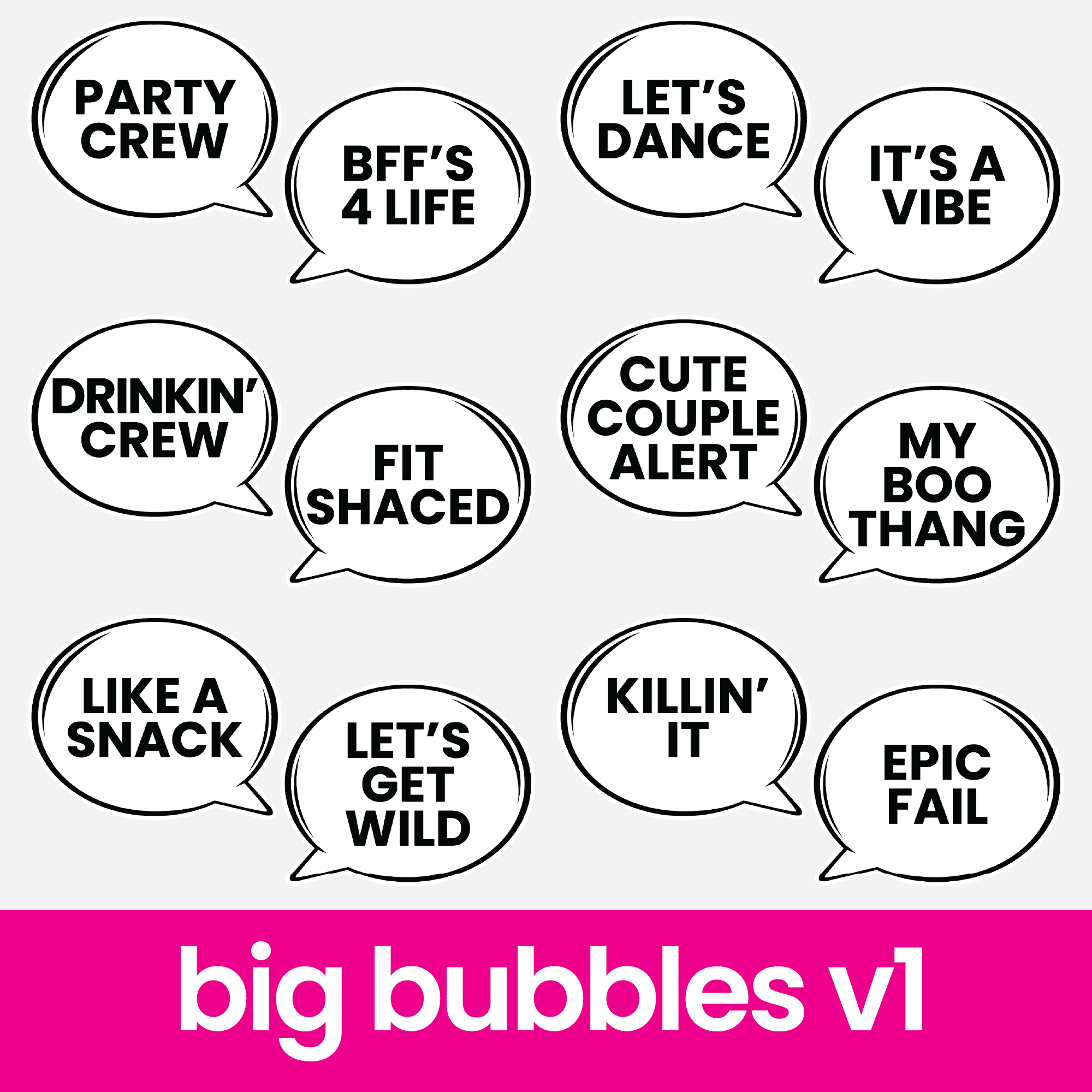 Extra Large Speech Bubble Photo Booth Props | Prop MVP | Photo Booth ...